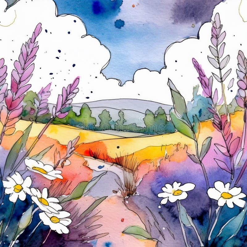 Heather in summer cartoon stock image. Image of season - 374641255