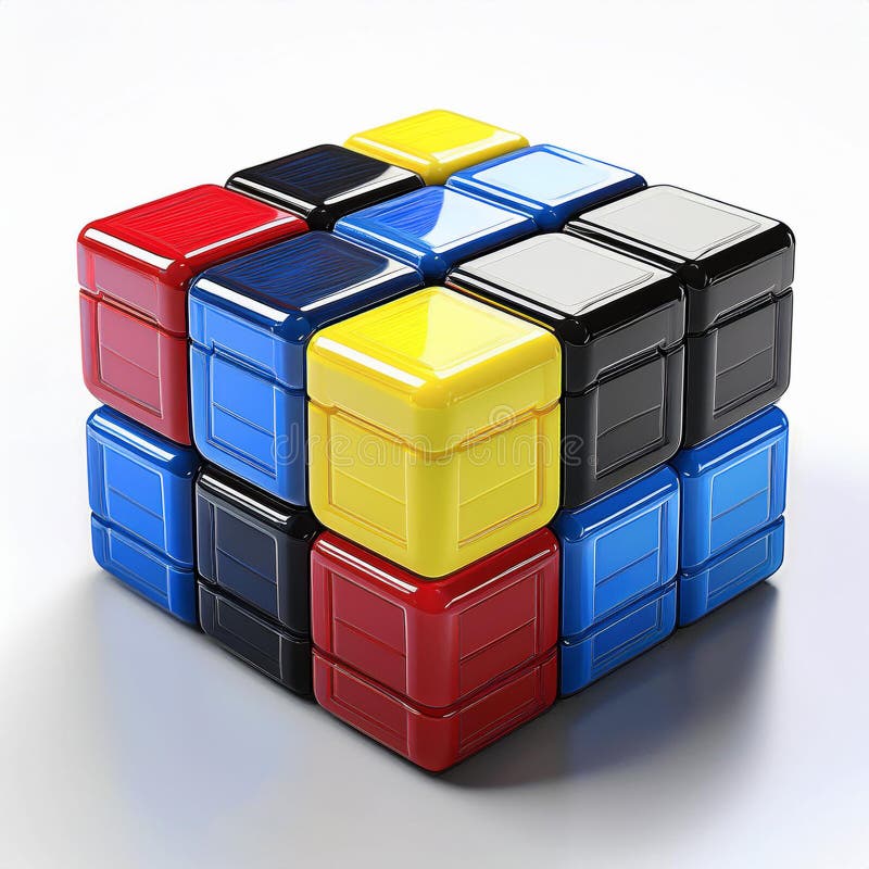 A Partially Solved Rubik S Cube Featuring a 3x3 Arrangement. Stock ...
