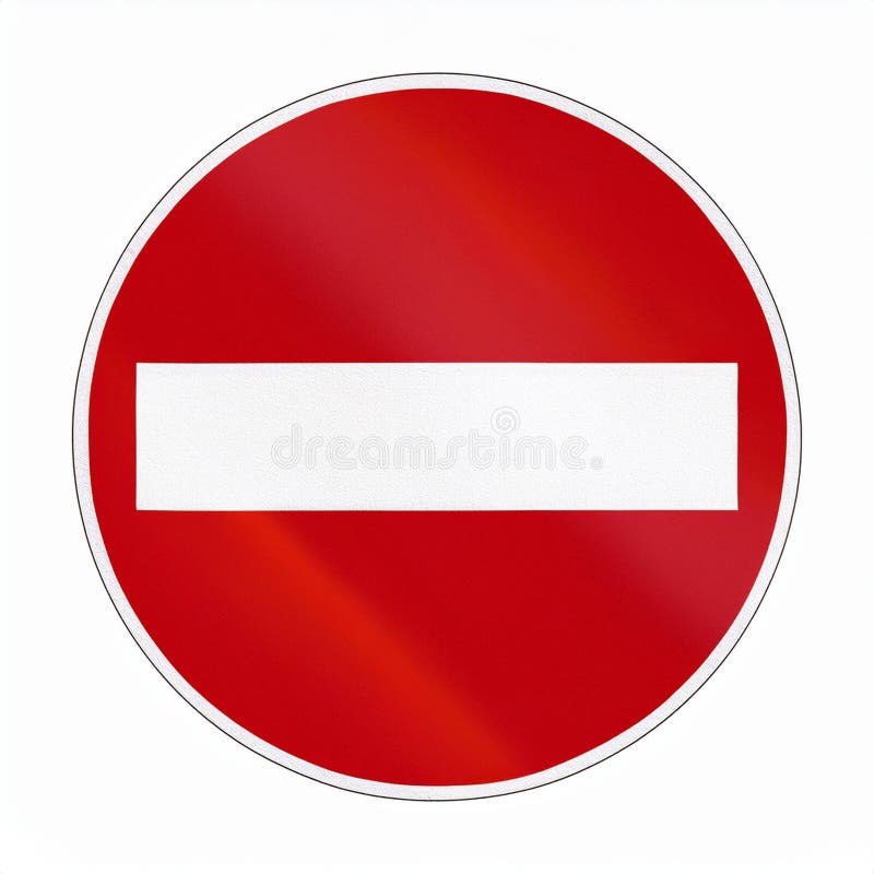 Circular Red Sign with a White Horizontal Bar Across the Center Stock ...