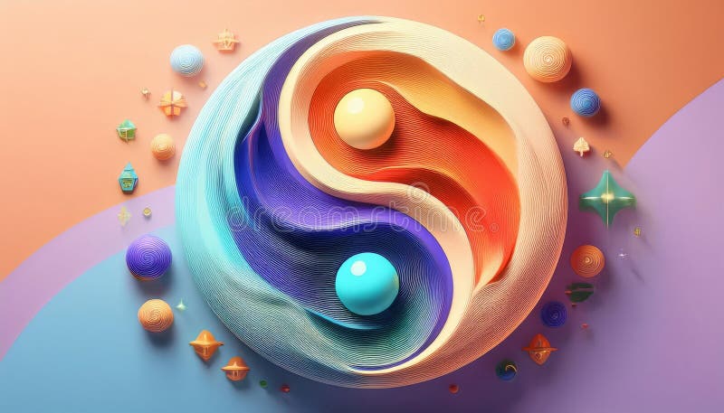 An Artistic Representation of the Yin Yang Symbol Combining Vivid ...