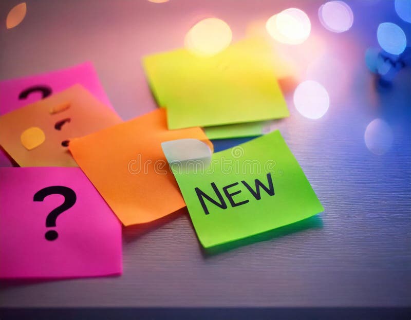 Colorful Post-it Notes Sticky Notes for Writing New Ideas and Concepts ...