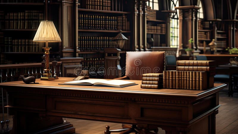 Reference library desk stock illustration. Illustration of organization ...