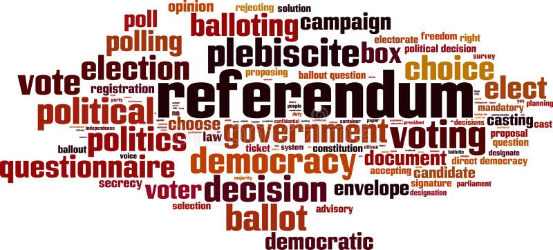Referendum word cloud stock vector. Illustration of decision - 280143311