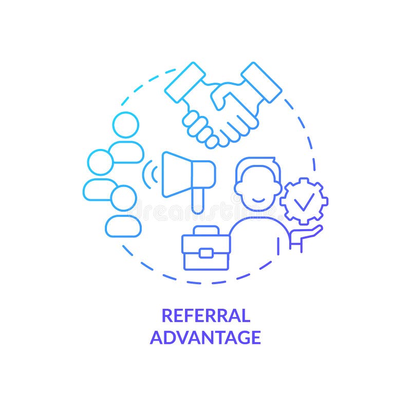 Referral Advantage Program Blue Gradient Concept Icon Stock Vector ...