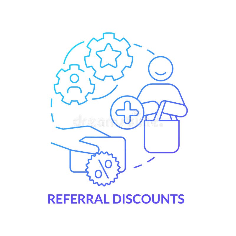 Referral Discounts Light Blue Concept Icon Stock Vector - Illustration ...