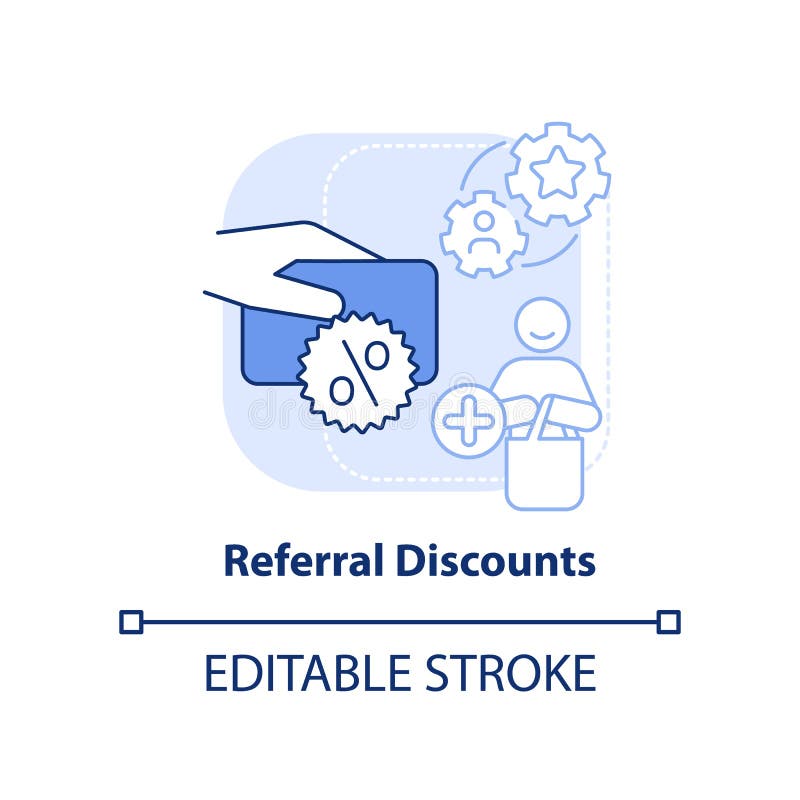 Referral Discounts Light Blue Concept Icon Stock Vector - Illustration ...
