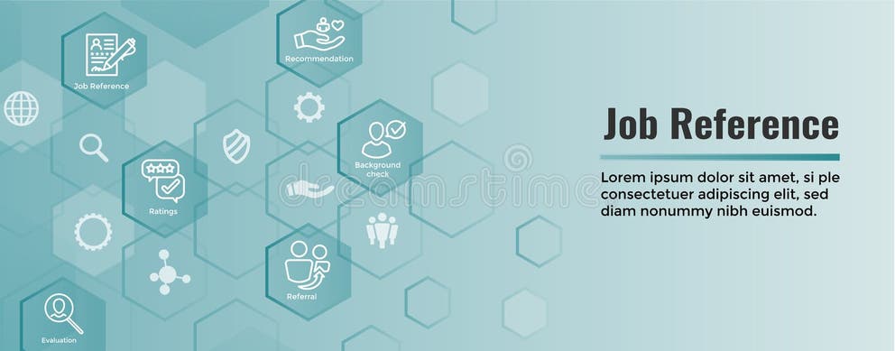 Referral Job Reference Web Header Banner and Icon Set Stock Vector ...