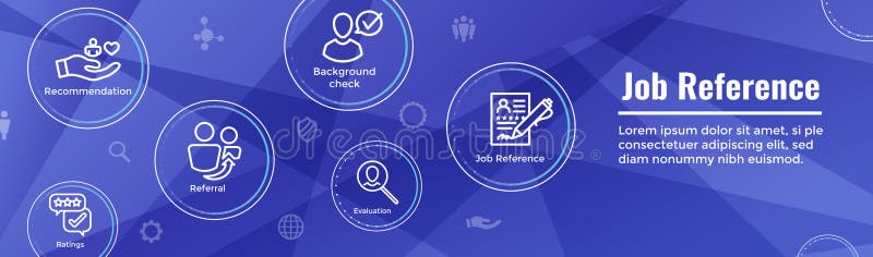 Referral Job Reference Web Header Banner and Icon Set Stock Vector ...