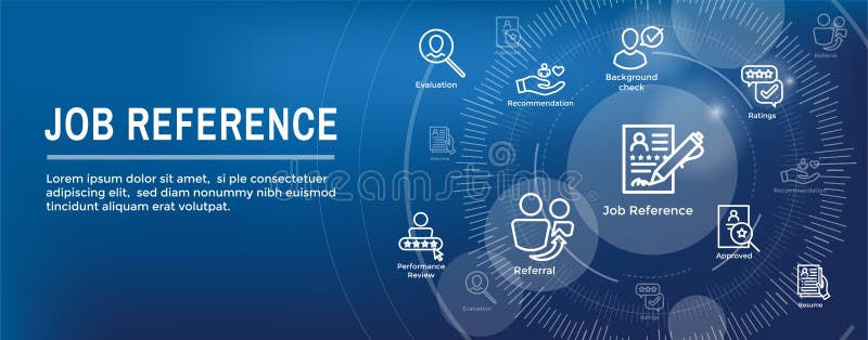 Referral Job Reference Web Header Banner and Icon Set Stock Vector ...