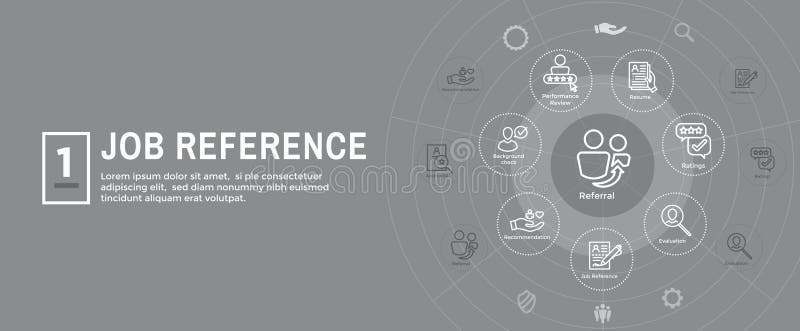Referral Job Reference Web Header Banner and Icon Set Stock Vector ...