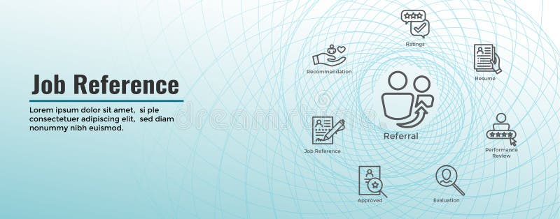 Referral Job Reference Web Header Banner and Icon Set Stock Vector ...