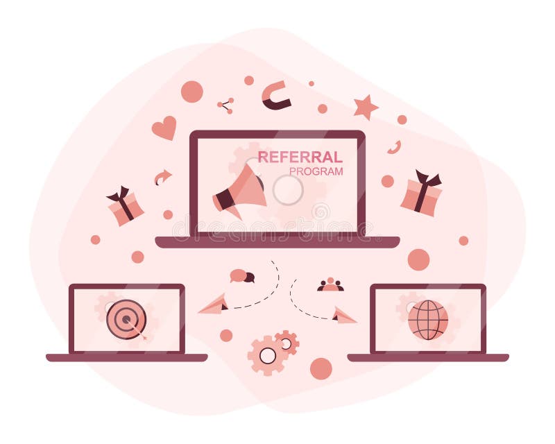 Referral Program Concept. Referral Marketing and Business Partnership ...