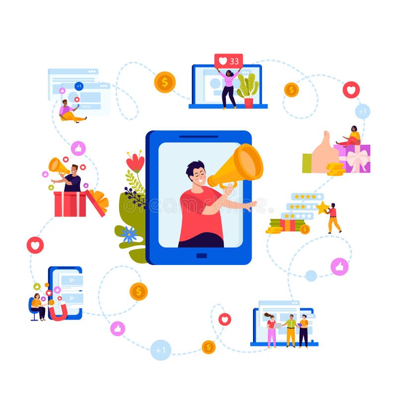 Referral Program Flat Infographic Stock Vector - Illustration of refer ...