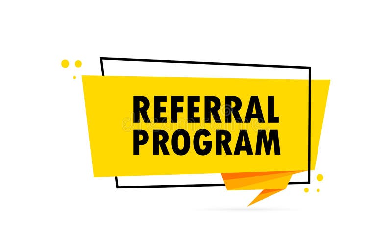 Referral Program. Origami Style Speech Bubble Banner. Sticker Design ...