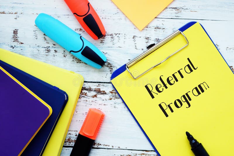 Referral Program Sign on the Sheet Stock Image - Image of symbol ...