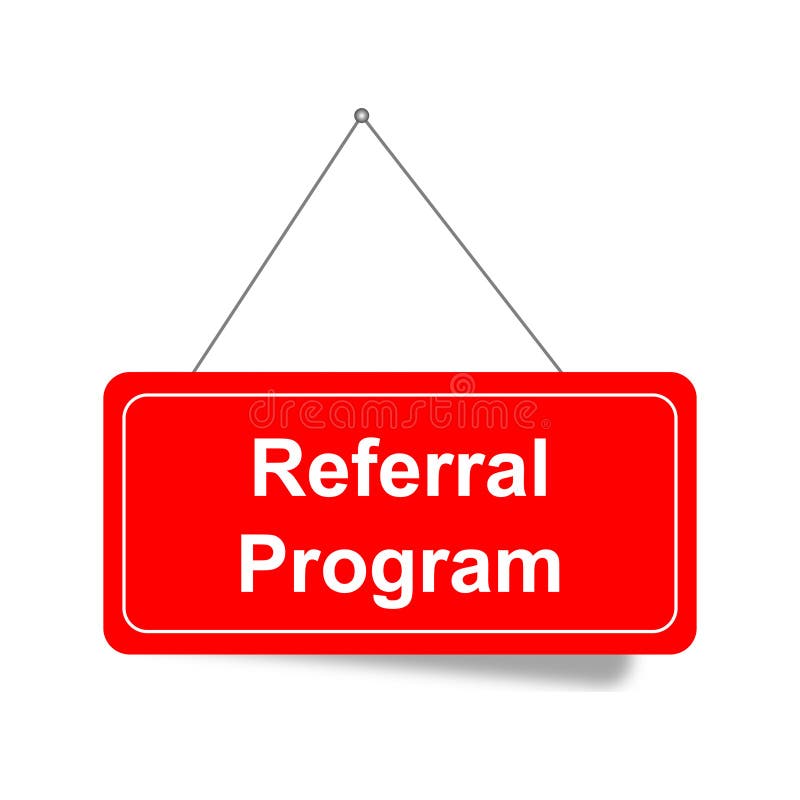 Referral Program Sign on White Stock Illustration - Illustration of ...