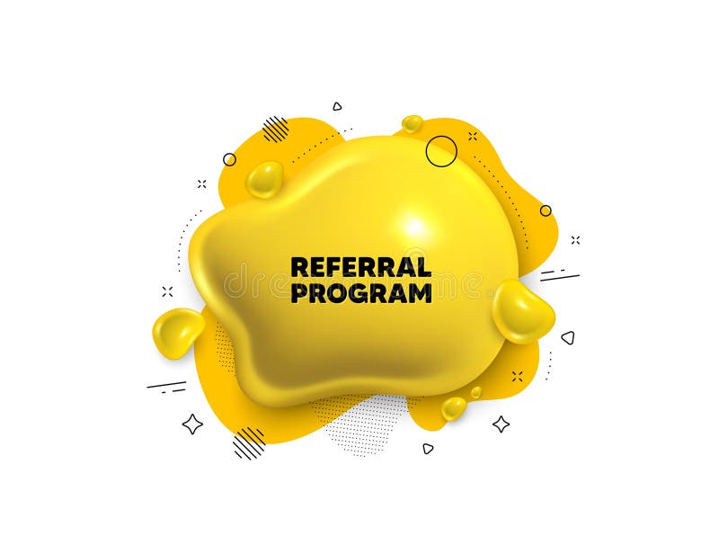 Referral Program Symbol. Refer a Friend Sign. Abstract Liquid 3d Shape ...