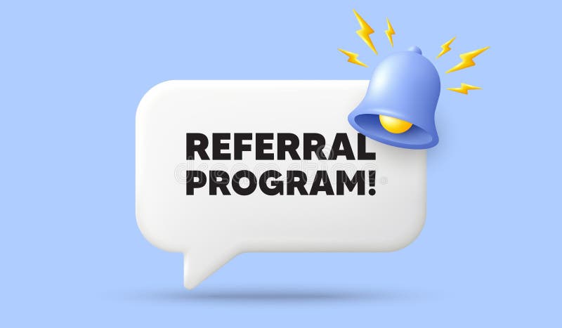 Referral Program Symbol. Refer a Friend Sign. 3d Speech Bubble Banner ...