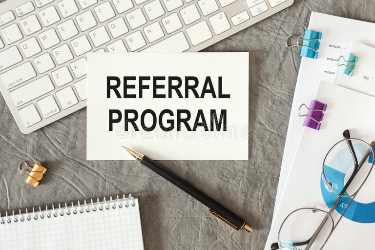 Referral Program is Written in a Document on the Office Desk Stock ...