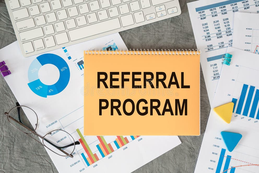 Referral Program is Written in a Document on the Office Desk Stock ...