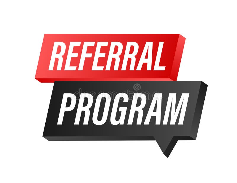 Referral Program Written on Red Label. Advertising Sign. Vector Stock ...