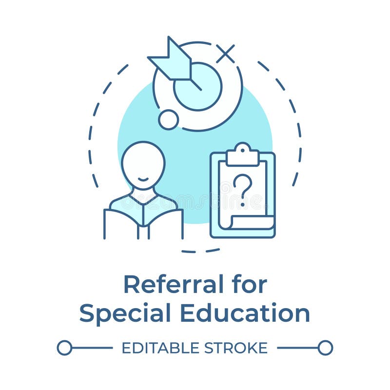 Referral for Special Education Soft Blue Concept Icon Stock Illustration - Illustration of ...
