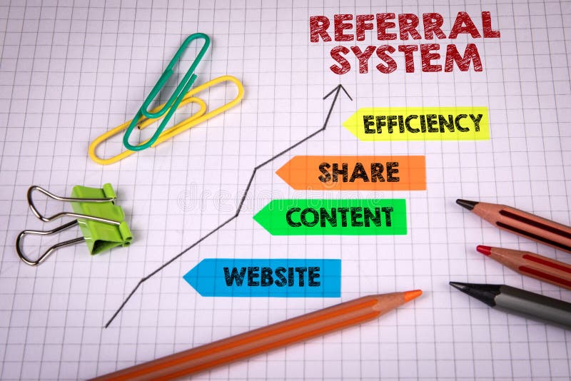 Referral System Concept. Development Curve and Plan in Notebook Stock ...