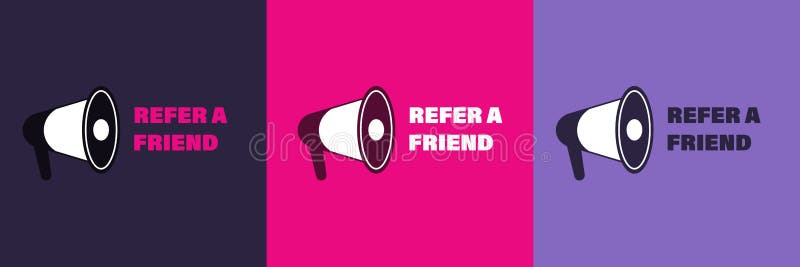 Referral System, Refer a Friend, a Loyalty Program. Set of Posters ...