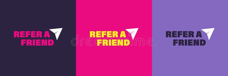 Referral System, Refer a Friend, a Loyalty Program. Set of Posters ...