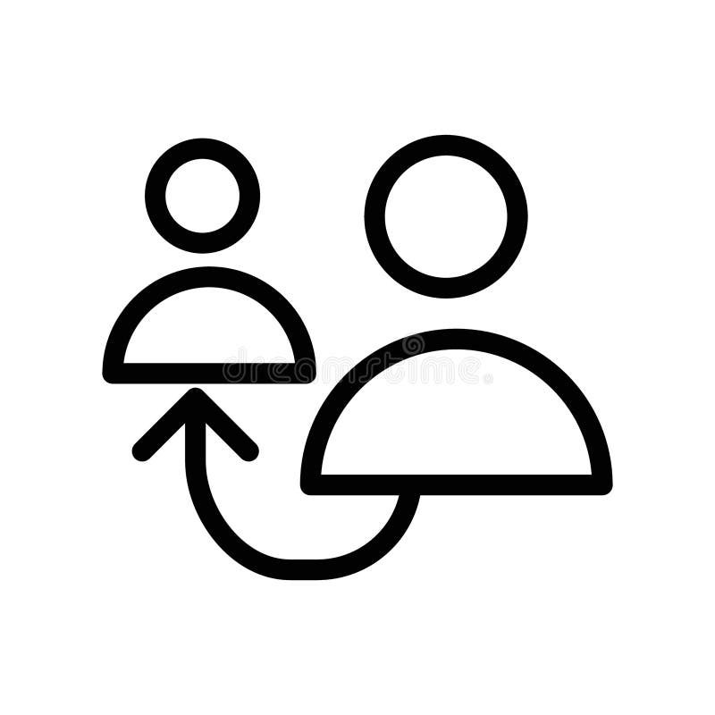 Referrals Icon Linear Logo Mark in Black and White Stock Vector ...