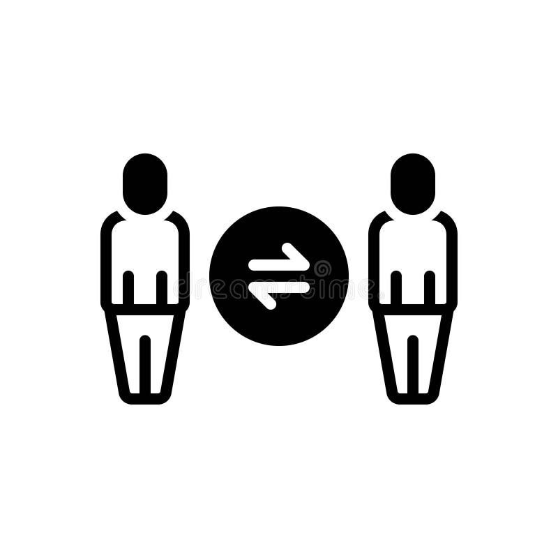 Black Solid Icon for Referred, Indicate and Friend Stock Vector ...