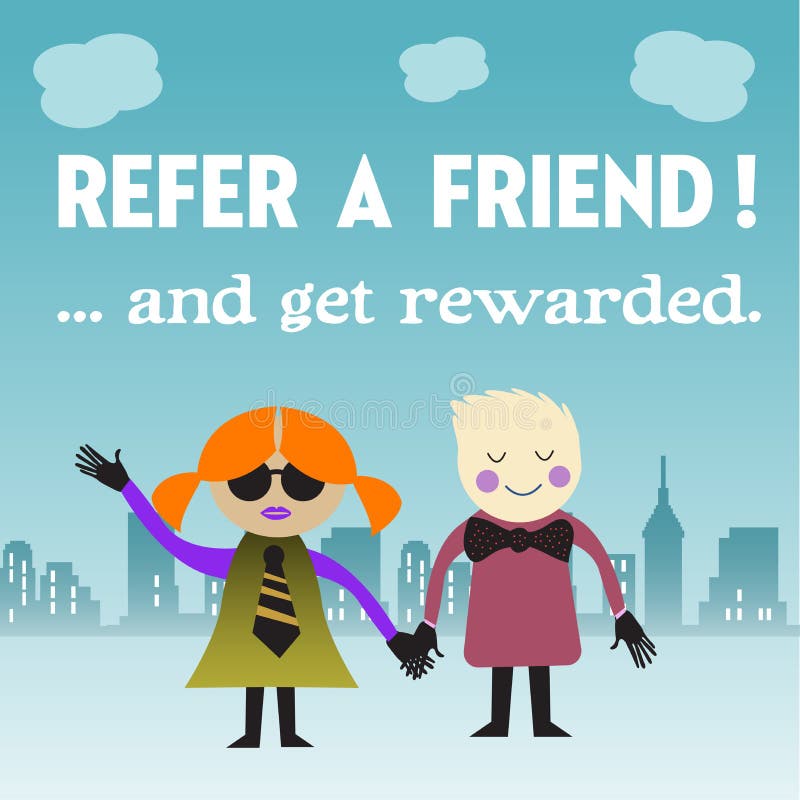 Refiera a Un Amigo Y Consiga Recompensado Ilustración del Vector ...