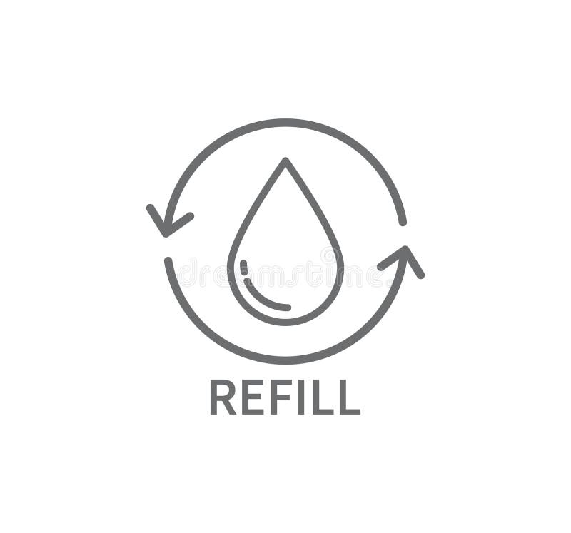 Refill Line Icon stock vector. Illustration of container - 314690387