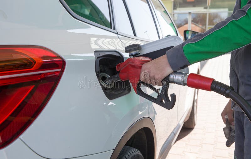 Refill fuel to a car stock photo. Image of refill, transport - 261564074