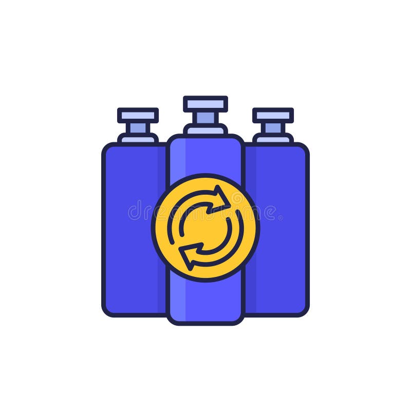 Refill Gas Tanks Icon with Outline Stock Vector - Illustration of ...