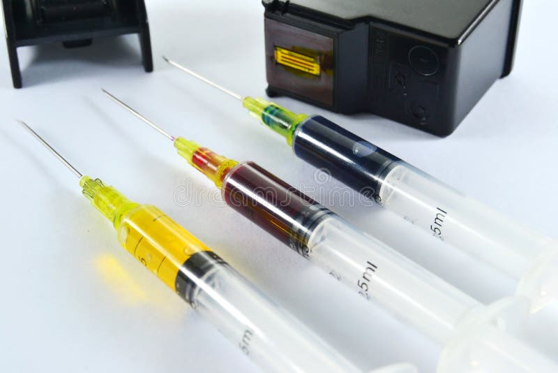 Set of Refill Inkjet for Print. Stock Photo - Image of cmyk, orange ...