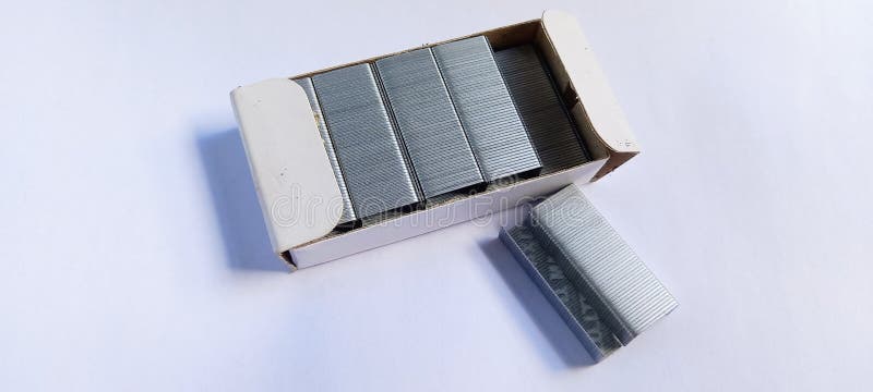 Refill Staples at the White Box Isolated on White Background Stock ...