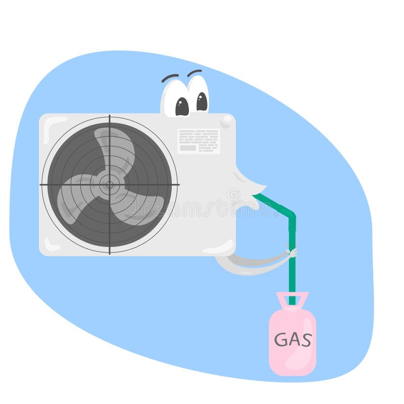 Refilling the Air Conditioner with Freon Stock Vector - Illustration of ...