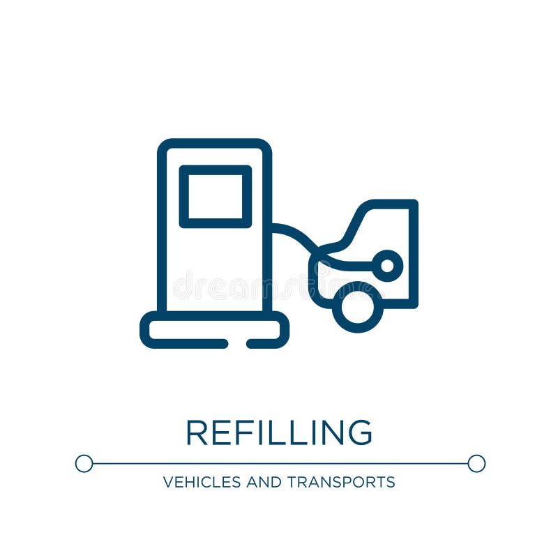 Refilling Icon. Linear Vector Illustration from Road Trip Collection ...