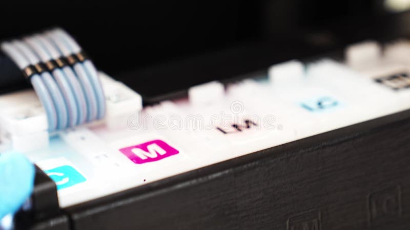 Refilling Ink for Continuous Ink Supply System Step by Step Guide Stock ...