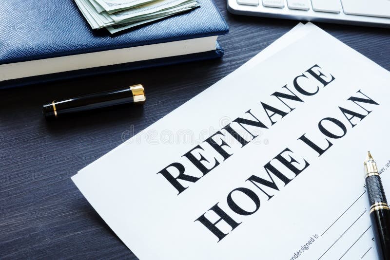 Refinance Home Loan Form and Money. Stock Image - Image of payment ...
