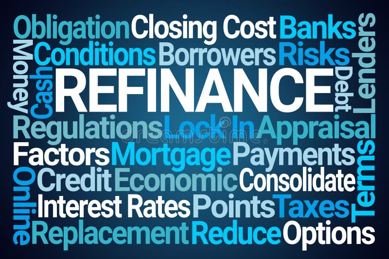 Refinance Word Cloud stock illustration. Illustration of reduce - 183832738
