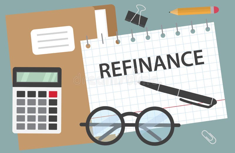 Refinance Written in Notebook Stock Vector - Illustration of blue ...