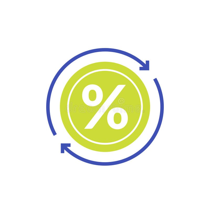 Refinancing, Interest Rate Reducing Icon on White Stock Vector ...