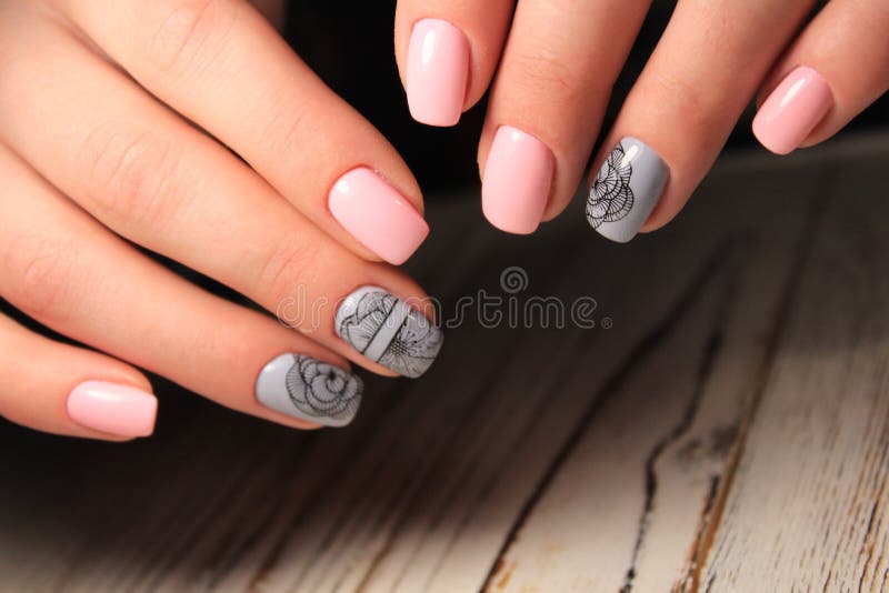 The Refined Beautiful Female Fingers with Original Design Manicure ...