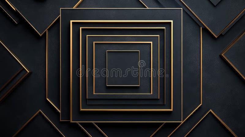 Refined Black Backdrop with Graceful Line Stripes and Striking Golden ...