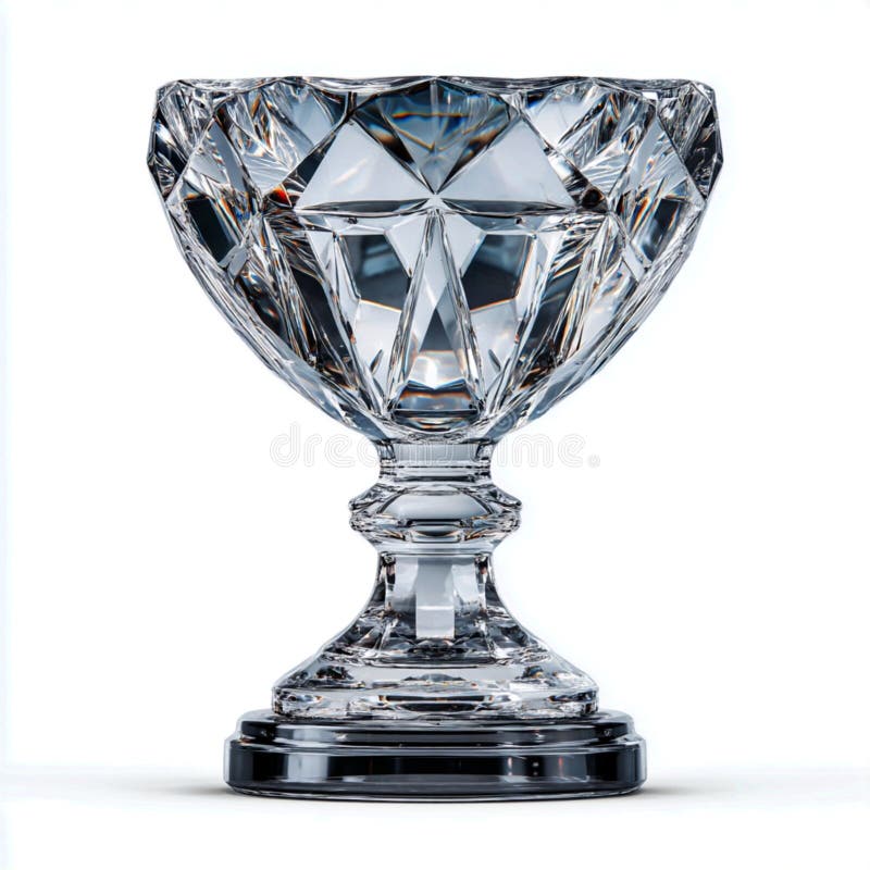 Crystal Goblet Glassware Elegant Design Object on White Background ...