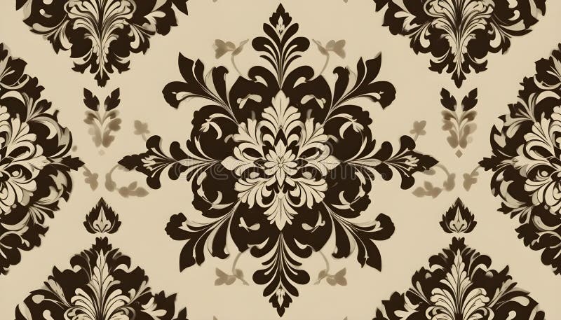 Elegant Damask Pattern with Intricate Details for Fabric and Wallpaper ...