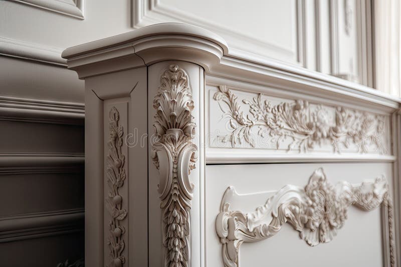 Refined and Elegant, with Intricate Moldings and Detailing Stock ...