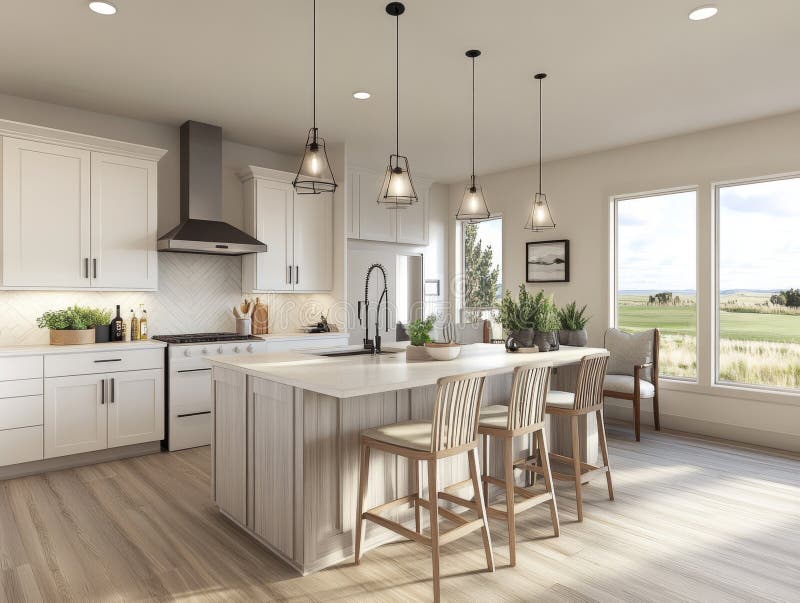 Refined and Fashionable: Modern Minimalist Kitchen Featuring Image ...